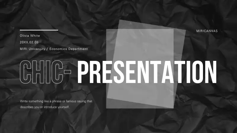 A chic presentation - MiriCanvas