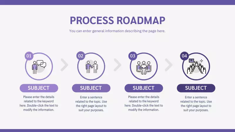 Purple and gray circular arrow roadmap - MiriCanvas
