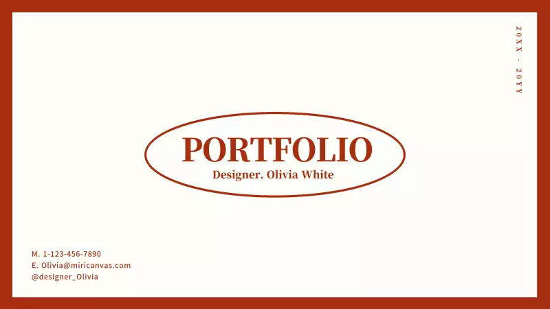 Red-toned circular point design portfolio - MiriCanvas