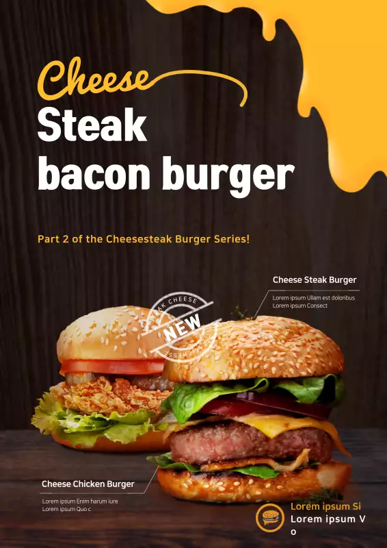 Promote a new cheeseburger menu item - MiriCanvas