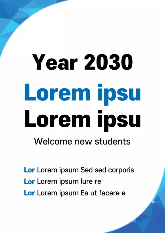 A simple white and blue flyer for a university welcome back party ...
