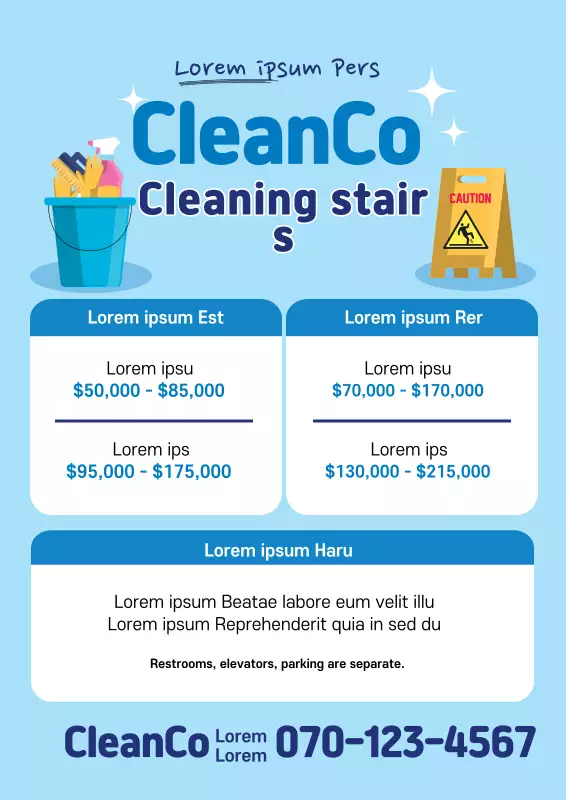 Blue Illustration Promoting a neat cleaning service - MiriCanvas