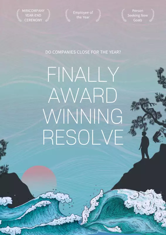 Light blue pastel corporate closing ceremony poster - MiriCanvas