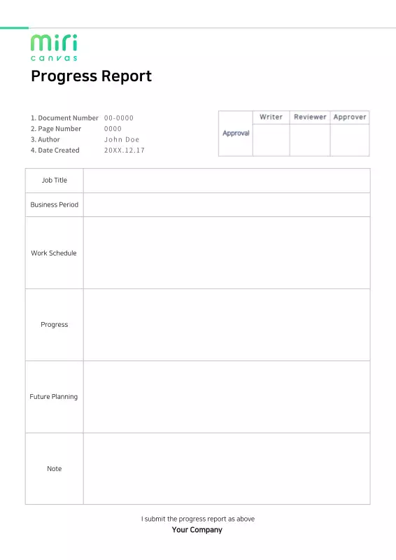 Basic Simple Interim Report Document Formatting - MiriCanvas