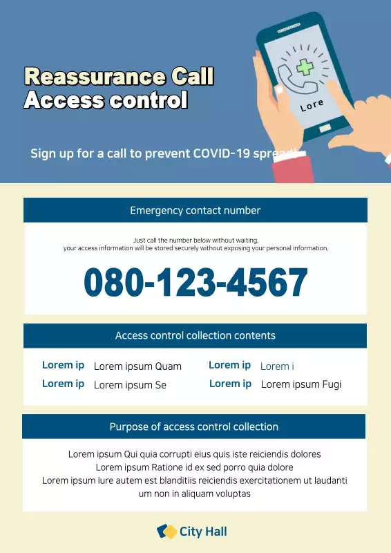 Blue, clean, safe-call access control document - MiriCanvas