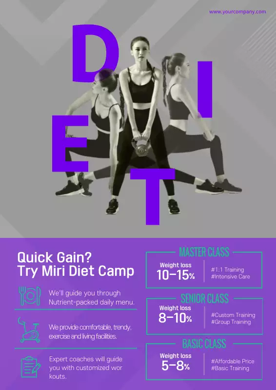 About the Purple and Gray Diet Camp - MiriCanvas