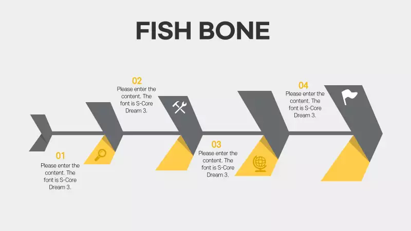 Illustrated fishbone in gray and yellow - MiriCanvas