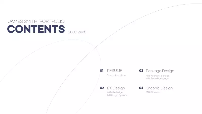 White navy clean portfolio presentation for designers - MiriCanvas