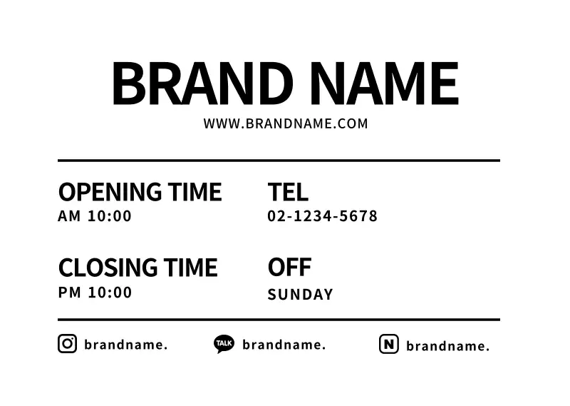 Transparent poster with simple business hours and brand logo - MiriCanvas