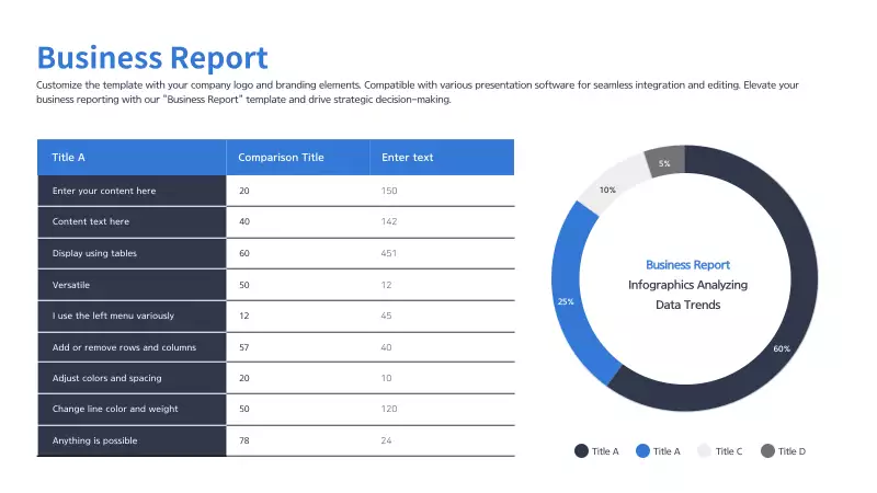 Clean charts in blue - MiriCanvas