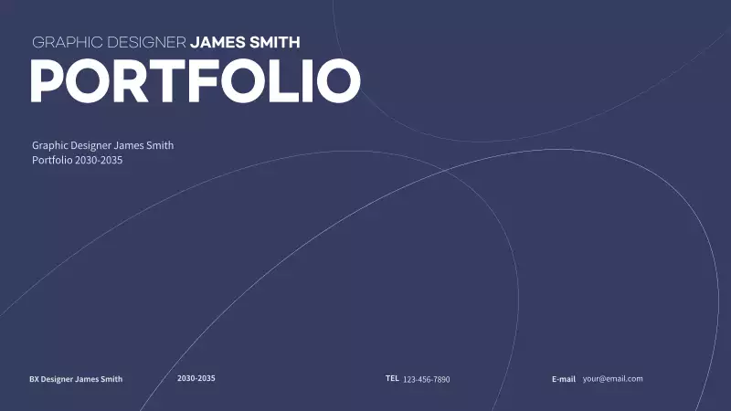 White navy clean portfolio presentation for designers - MiriCanvas