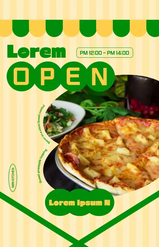 Promote your lunch specials with a cute yellow and green background ...