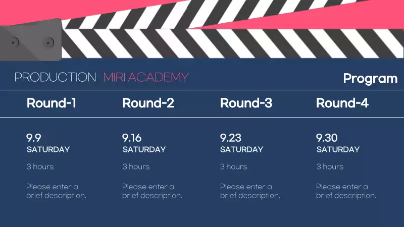 Navy and Pink Cinemaconcept Workshop Guide - MiriCanvas