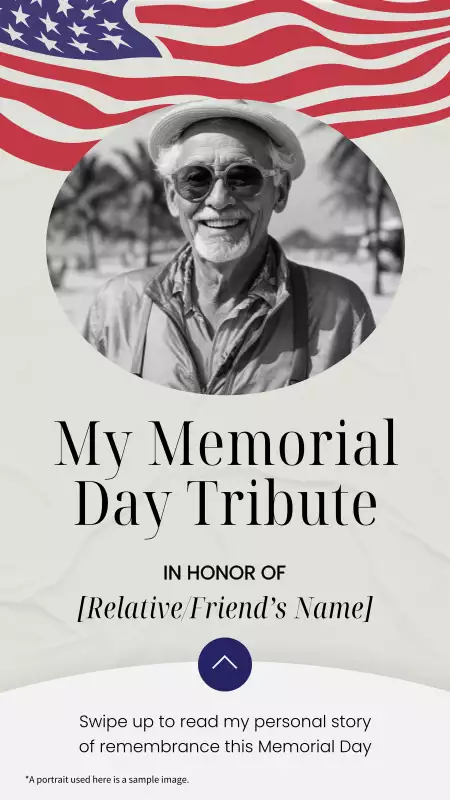 Grey and Red Classic Memorial Day Tribute Invitation - MiriCanvas