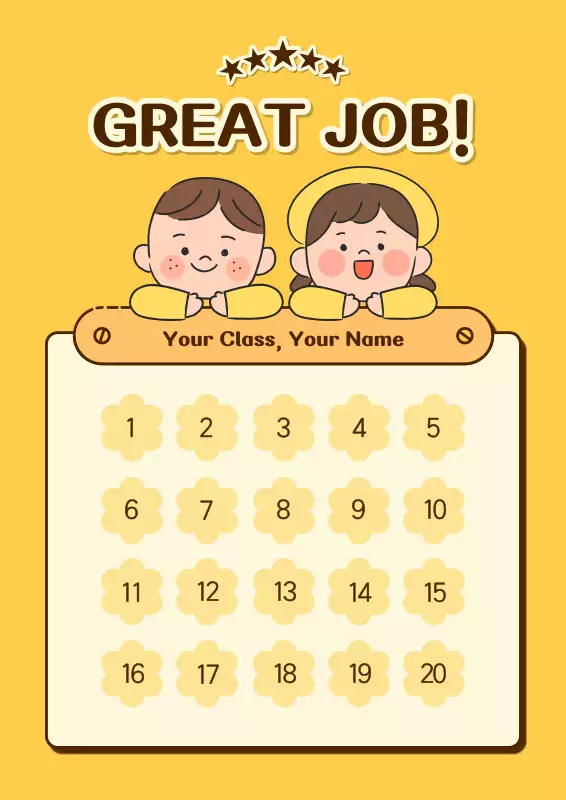 Yellow and brown colorful well done compliment sticker cover - MiriCanvas
