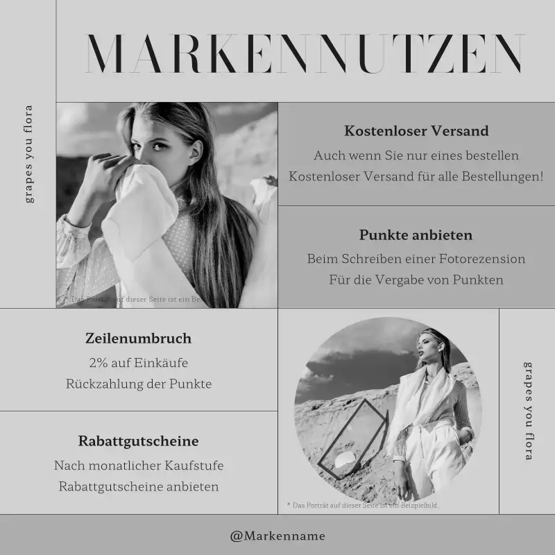 Marketing für eine moderne Bekleidungsmarke in Schwarz und Weiß - MiriCanvas