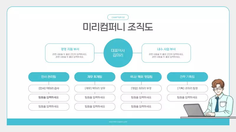 하늘색과 회색의 미니멀한 신입사원 교육자료 미리캔버스