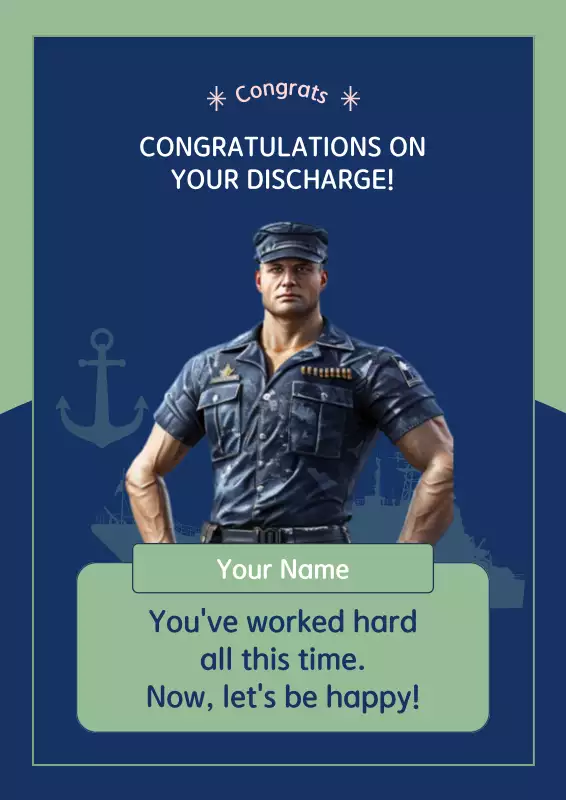 Cute navy blue and green military promotion flyer - MiriCanvas