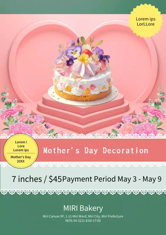 Simple yet gorgeous green tone Mother's Day commemorative cake ...