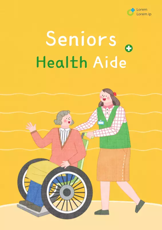 Simple yellow and green health center health information booklet cover ...