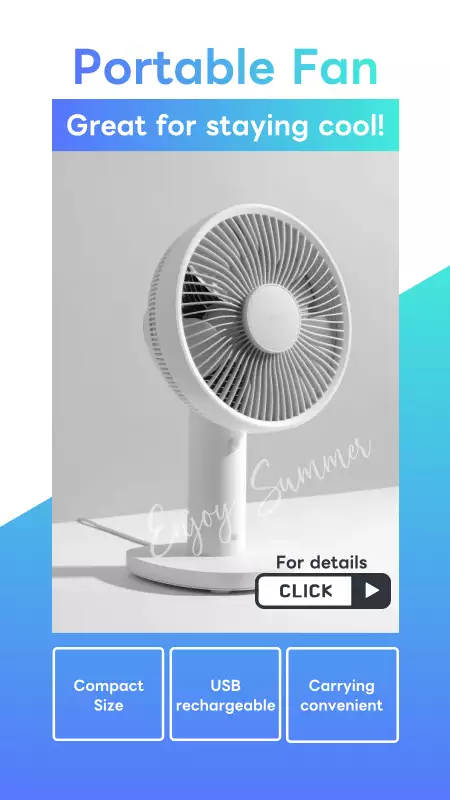 White modern summer fan advertising - MiriCanvas