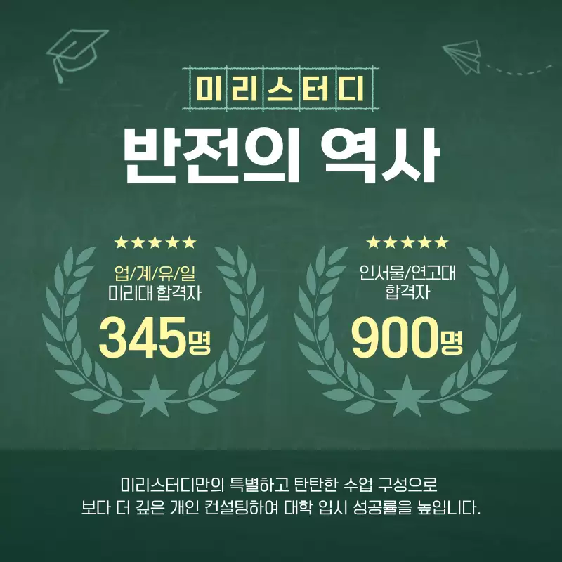 초록색과 흰색의 심플한 학원 소개서 미리캔버스