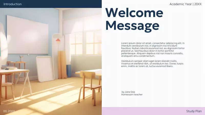 Purple Green Plain Basic Classroom Study Plan Presentation - MiriCanvas