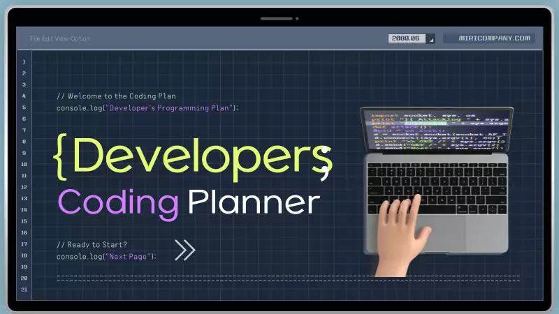 Navy blue and yellow cyber-style developer coding program prospectus ...