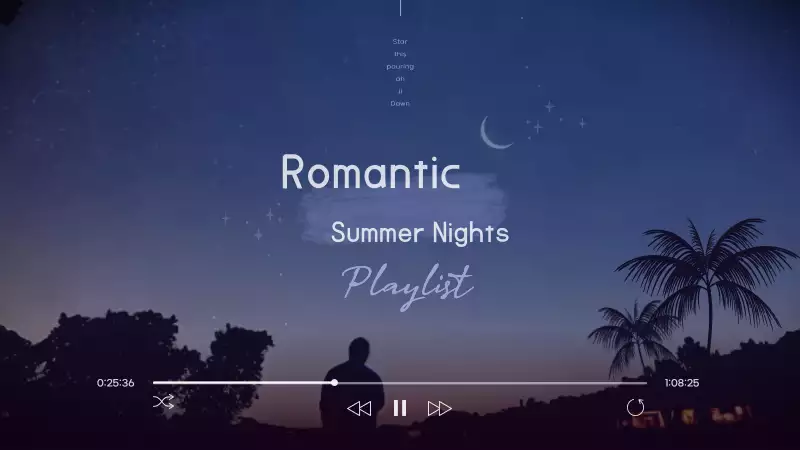 Simple summer night playlist cover in navy blue and purple - MiriCanvas