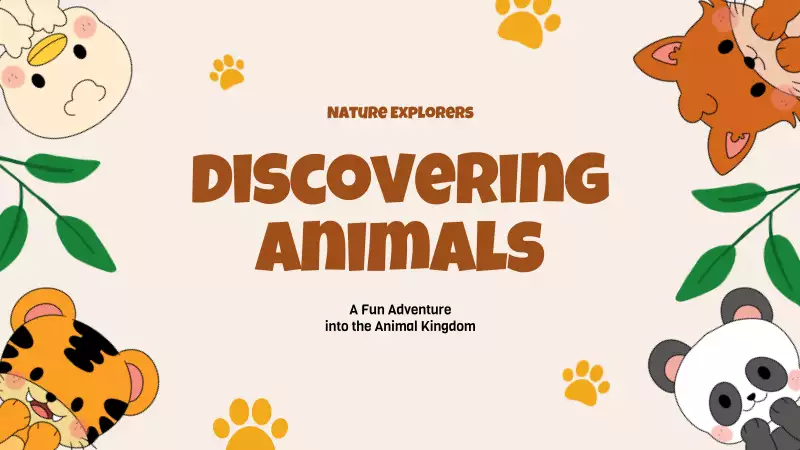 Beige Animation Discovering Animals Study Materials - MiriCanvas