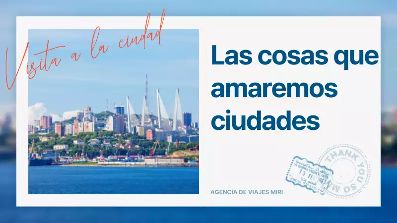 Una moderna guía turística de la ciudad en azul claro y azul marino ...