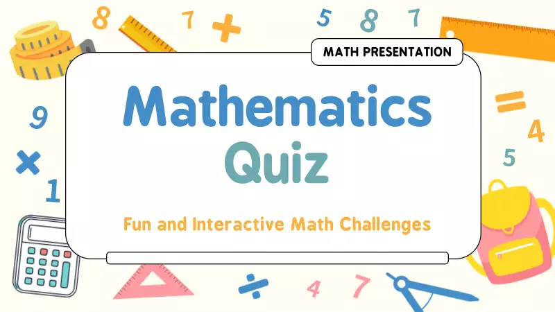 Yellow Plain Mathematics Quiz Study Material - MiriCanvas