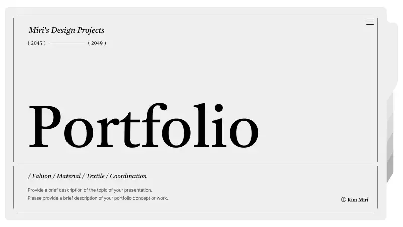 Modern printable portfolio in gray and white - MiriCanvas