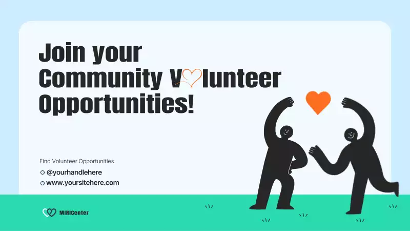 A modern community service guide in light blue and orange - MiriCanvas