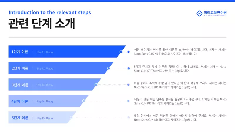 파랑과 흰색의 심플한 교사 연수 교육자료 미리캔버스