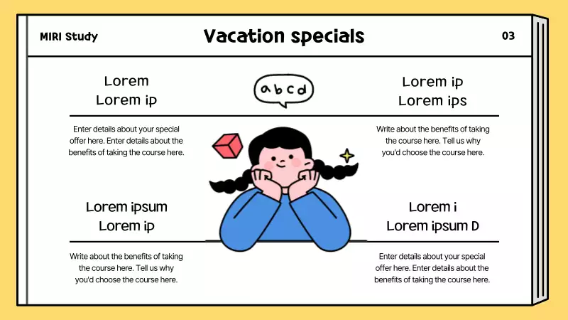 A Simple Yellow and Blue Summer Vacation Lesson Plan - MiriCanvas