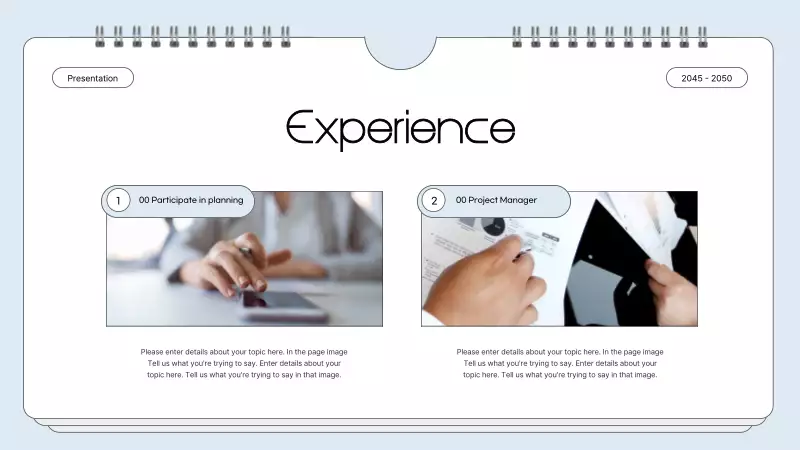 Simple note frame portfolio in light blue - MiriCanvas