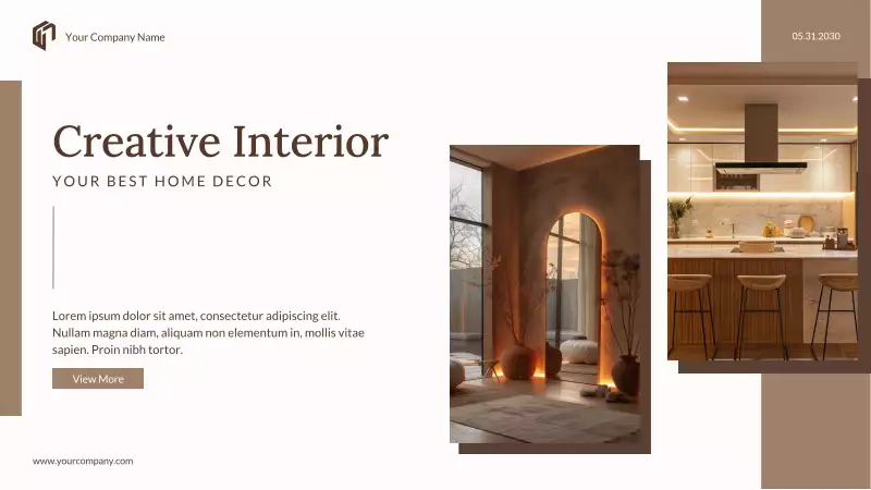 Brown and White Simple Modern Creative Interior Introduction - MiriCanvas