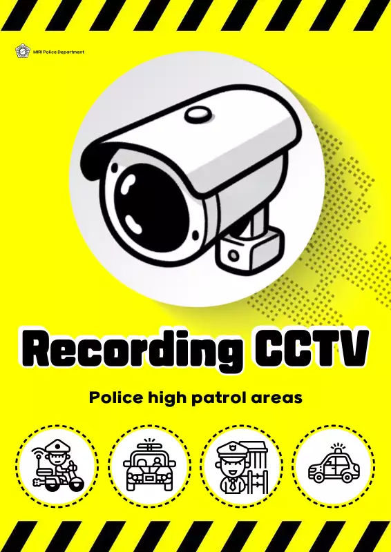 Promote CCTV recordings with yellow and black pop art - MiriCanvas