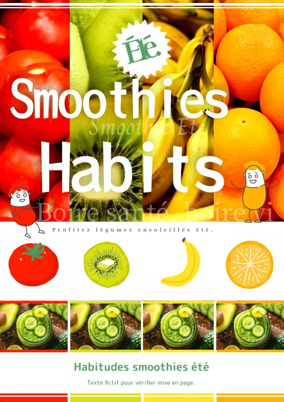Une publicité colorée et simple pour un café smoothie d'été - MiriCanvas
