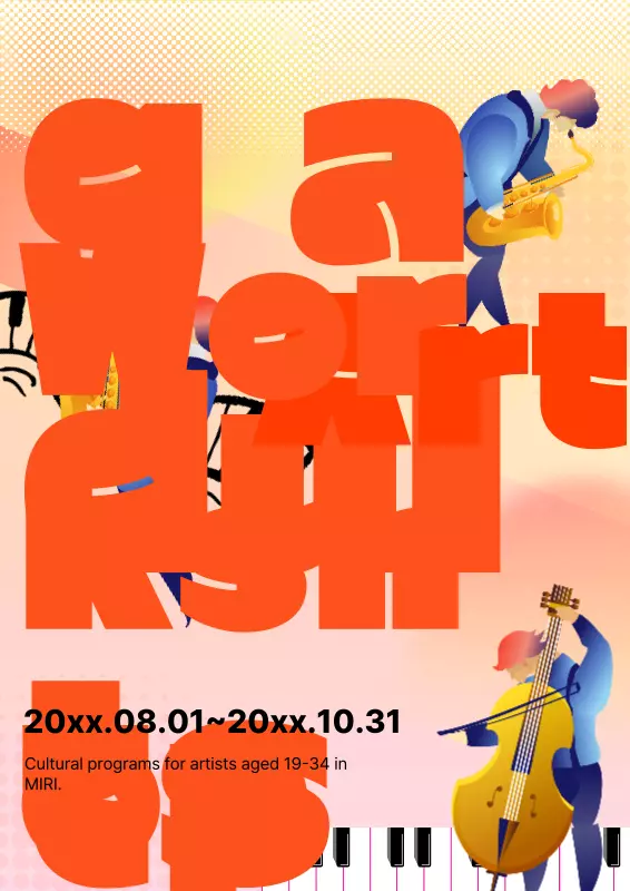 Promote a simple classical performance in orange - MiriCanvas