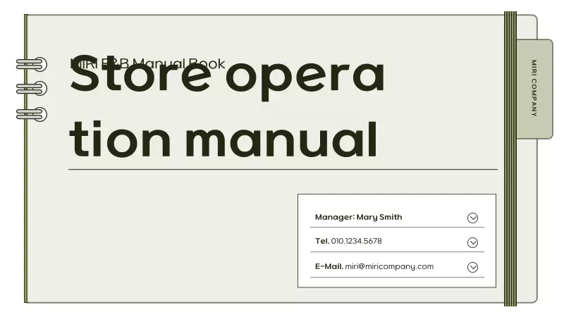 Khaki and simple store operations manual training materials - MiriCanvas