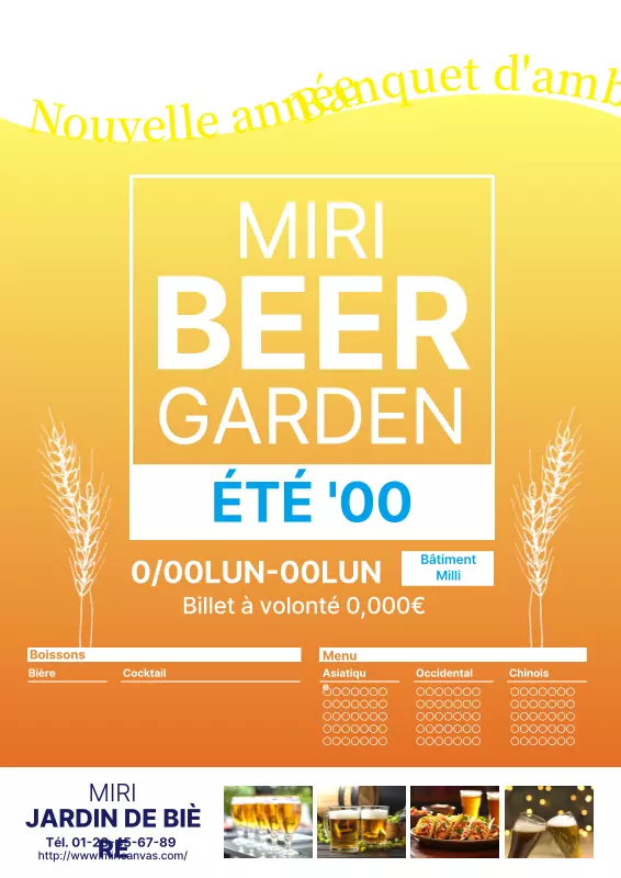 Publicité simple pour un festival de la bière en jaune - MiriCanvas