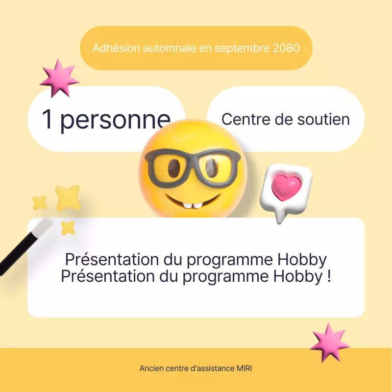 Présentation du programme de centres d'assistance unipersonnels jaune et bleu clair à la mode ...