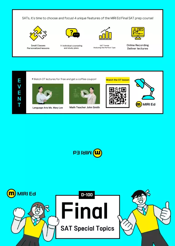 Clean SAT prep school leaflets - MiriCanvas