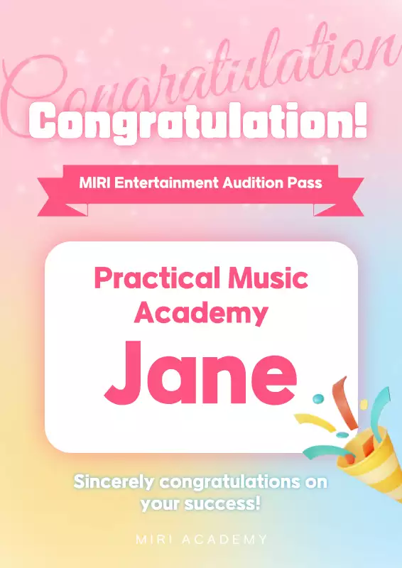 Kitschy pink and yellow audition acceptance ad - MiriCanvas