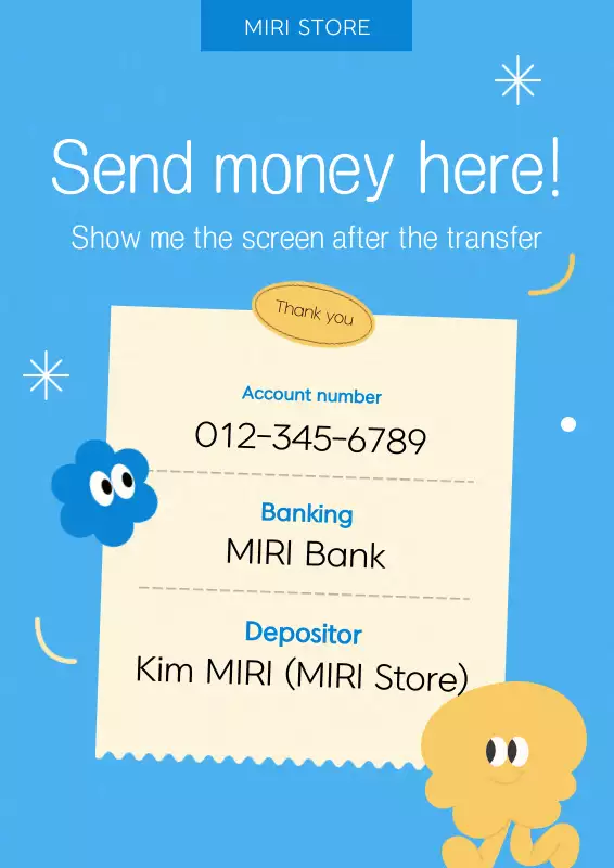 A cute yellow and light blue direct deposit announcement - MiriCanvas