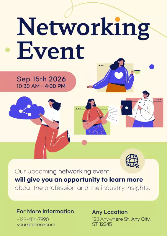Green and Blue Modern Networking Event Advertisement - MiriCanvas