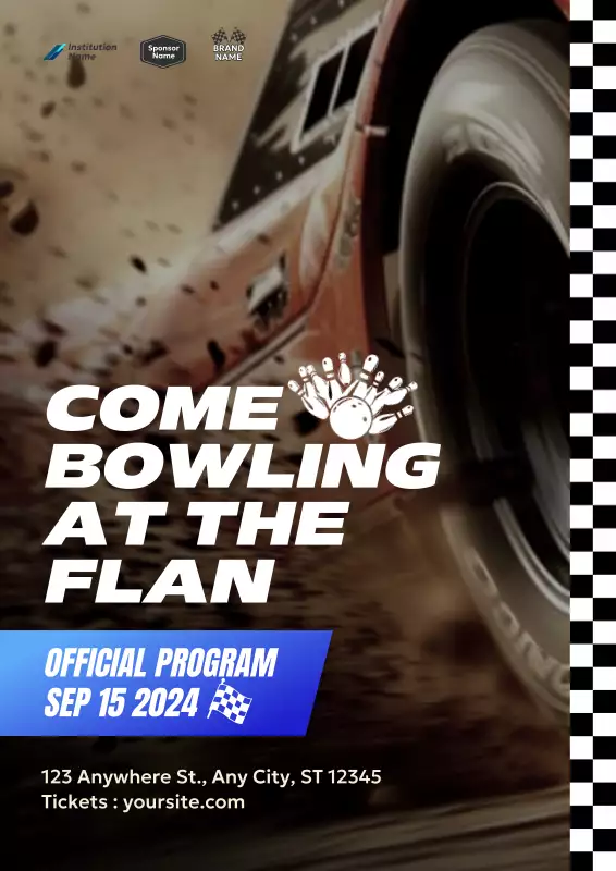 Promote a simple blue and black car racing event - MiriCanvas