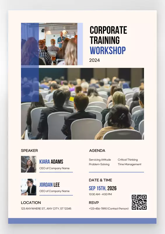 Ivory Modern Corporate Training Workshop Flyer - MiriCanvas